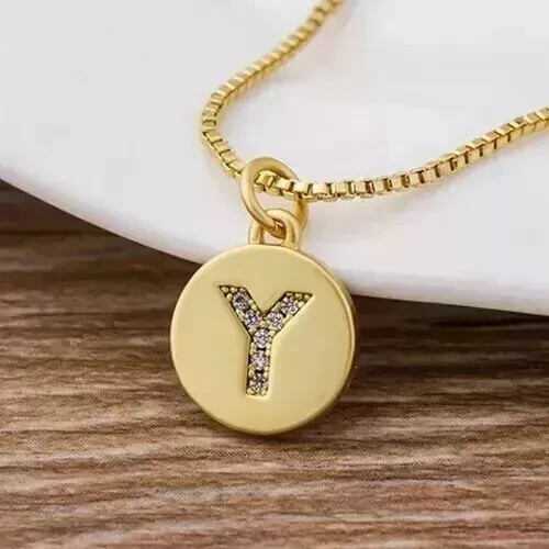 1Ct Round Cut Lab-Created Diamond Letter "Y" Pendant 14K Yellow Gold ...