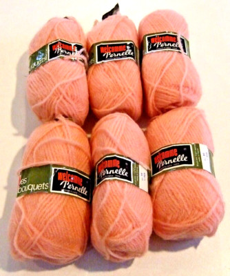 Lot of 6 Skeins Pink Yarn by Les Bouquets Welcomme Pernelle - NEW (#34 ...