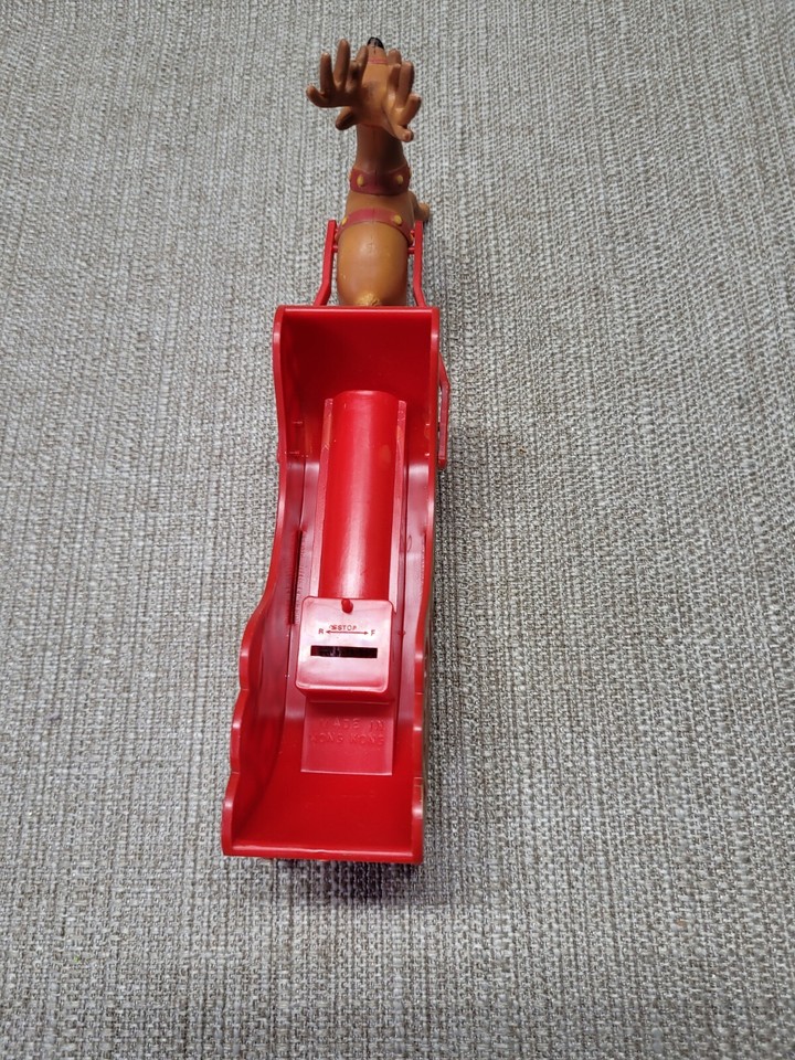 Vintage Christmas REINDEER Red Gold Sled Deco Planter Made in Hong Kong ...