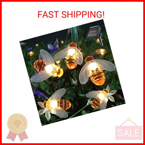 SEMILITS Solar String Lights 20LED Outdoor Waterproof Simulation Honey ...