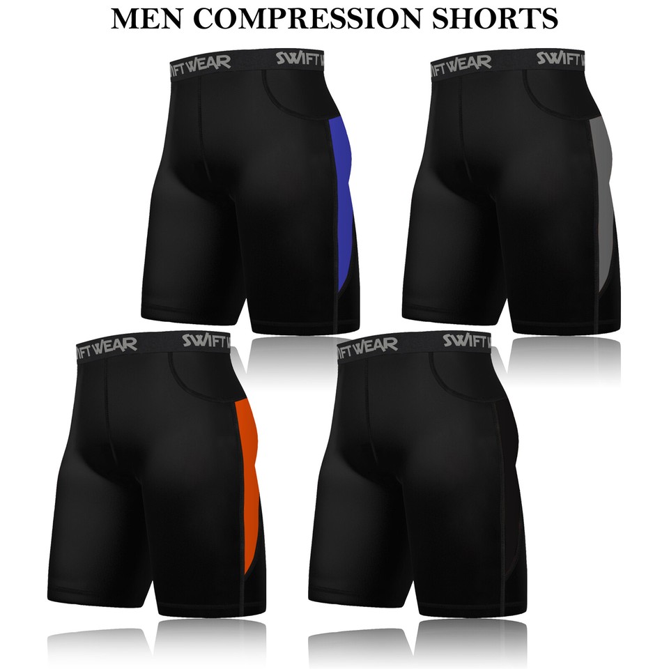 Mens Compression Boxer Shorts Base layers Sports Briefs skin fit gym ...
