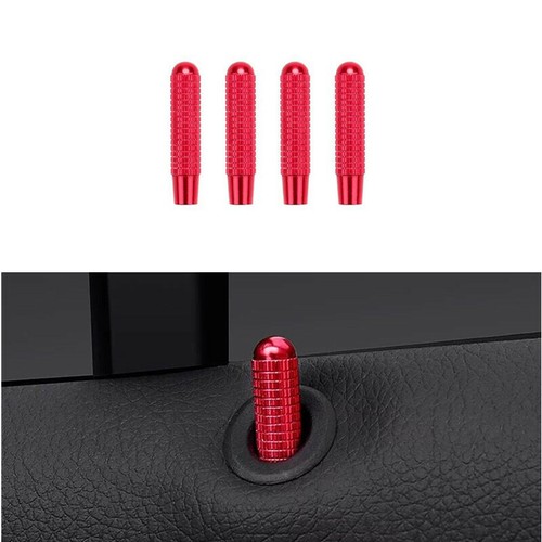 4pcs Matte Red Metal Car Inner Door Lock Pin Cover For Benz C E Class ...