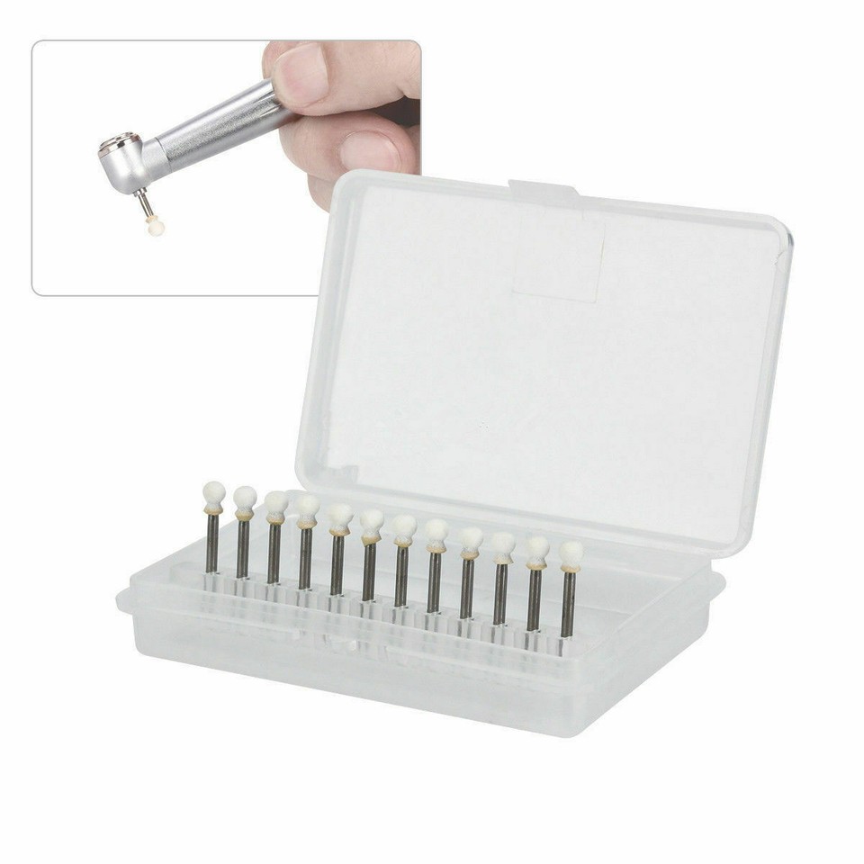 Dental White Stone High Speed Polishing Burs FG Cone/Flame/Round ...
