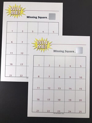 2 Count 25 Square SCRATCH OFF Raffle Board Fund Raiser Winning Gambling ...