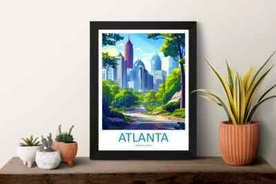 (Laminated) Atlanta Travel Poster Print Wall Art | eBay