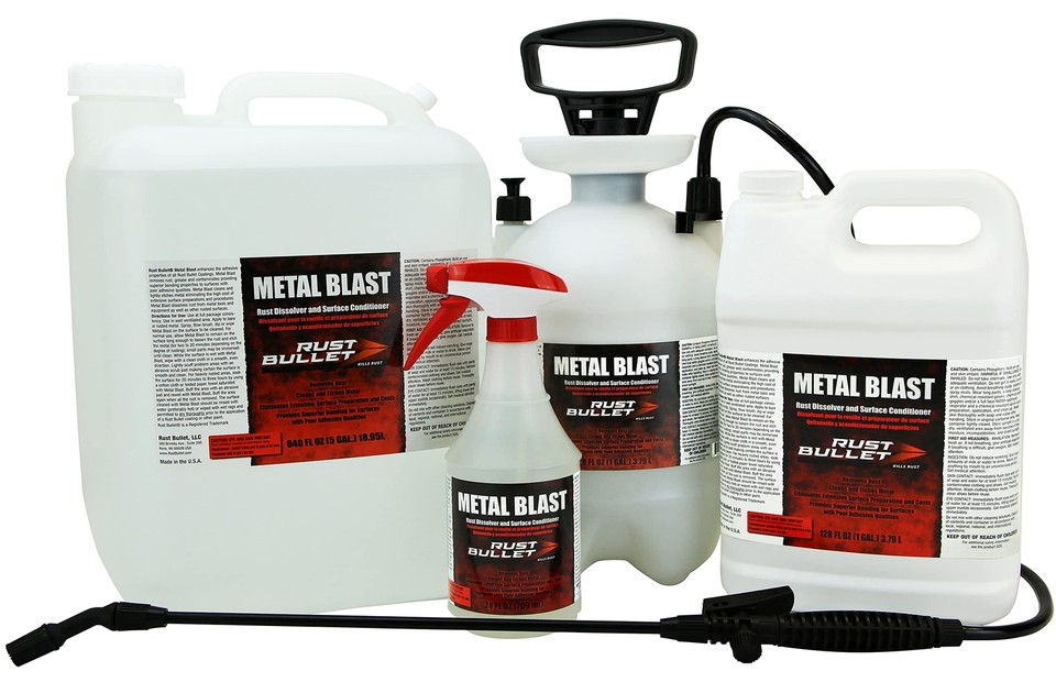 RUST BULLET Metal Blast Rust Remover Spray 24 oz - Metal Cleaner ...