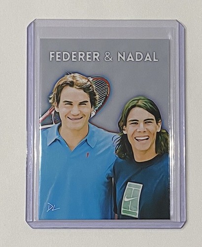 Roger Federer & Rafael Nadal Limited Edition Artist Signed Tennis Card ...