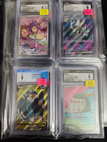 4 Graded Pokemon Lot Cgc 9 9.5 Copperaja V Gulpin Exeggcute Annihilape ...