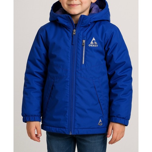 Gerry Kids Winter Puffer Coat Blue Waterproof Jacket Fleece Hood Warm ...