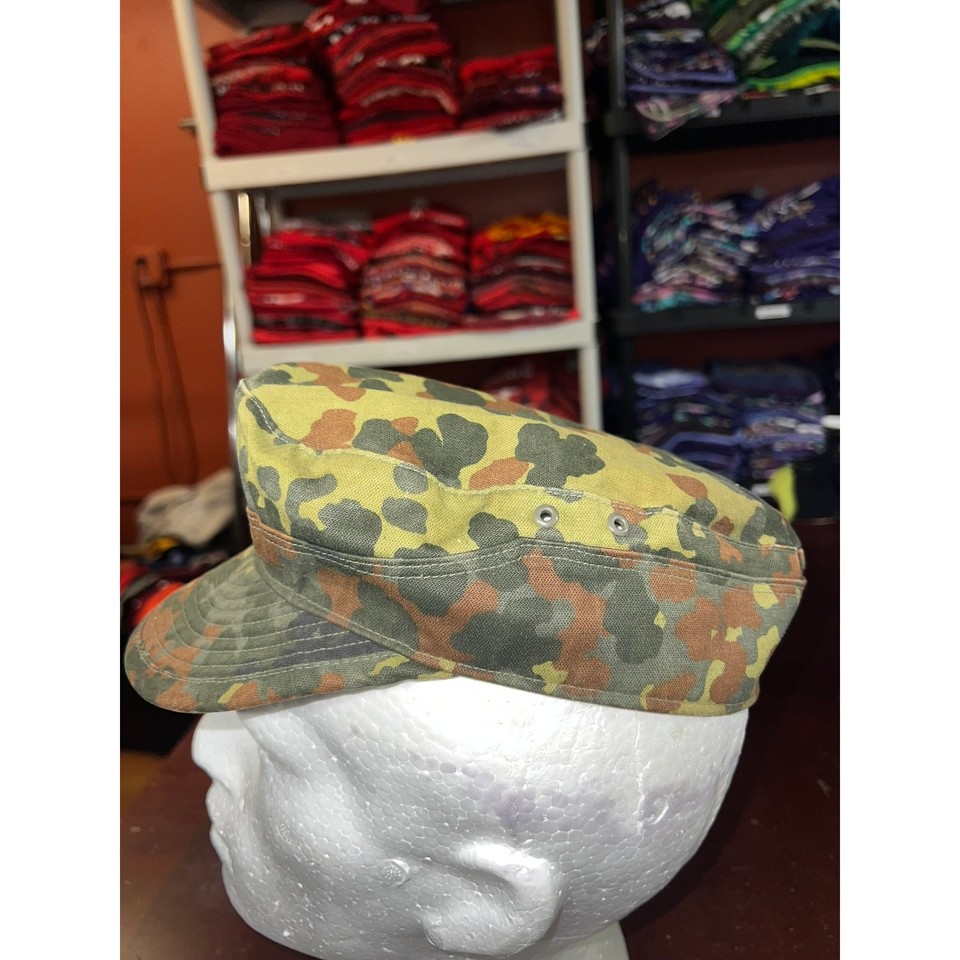 Vintage German Army Camo Hat Military Cap Headwear Berlin 1992 Green ...