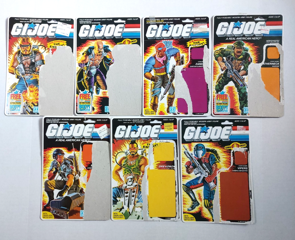 15 G.I. Joe File Card Backs ONLY Lot ARAH VTG 80s Hasbro W/File Cards ...