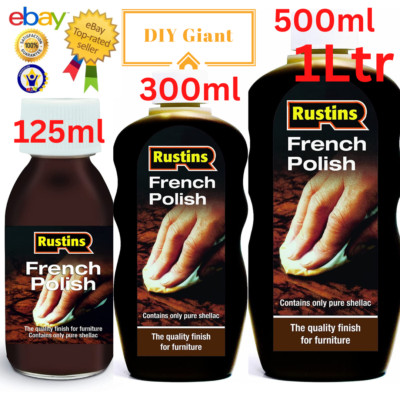 Rustins French Polish Pure Shellac Wood Gloss Polish 125ml/ 300ml ...
