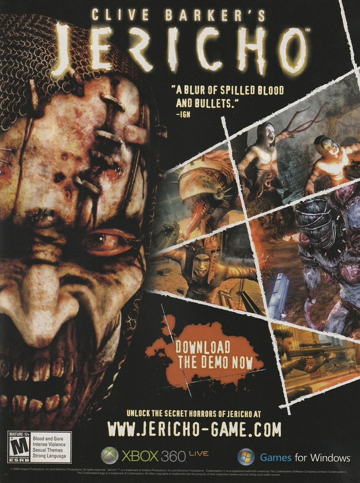 2007 Clive Barker's Jericho Video Game Debut Orig 2-Pg Print Ad 42x27cm ...