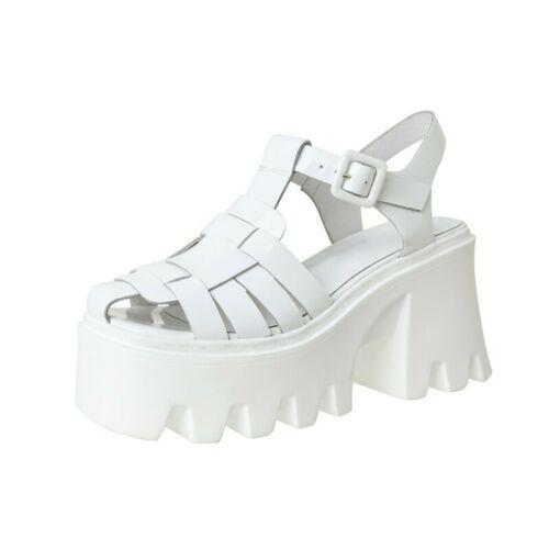 Women's Block Heel Sandals Platform Slingbacks Closed Toe Hollow Out ...