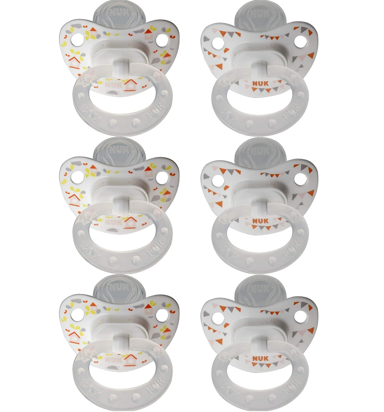 NUK Orthodontic Puller Pacifier Value Pack Trendline Neutral Design (18 ...