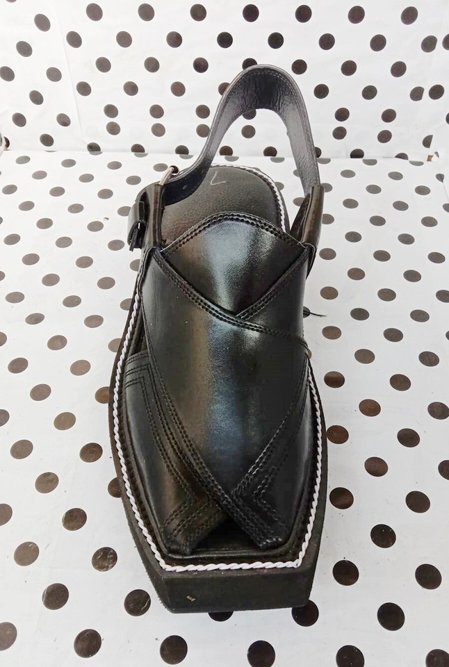 US 6,7,8,9,10,11 MEN'S HANDMADE BLACK LEATHER TRIPLE SOLE PESHAWARI ...