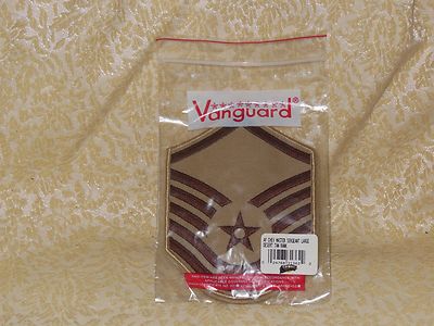 USAF Air Force Master Sergeant Chevron Patches 1 Pair Large Desert Tan ...