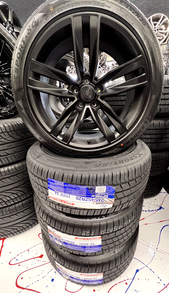 20" OEM FACTORY 4 CHEVY CAMARO SS ZL1 1LE BLACK RIMS TIRES 5X120MM SET ...