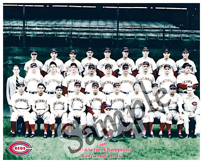 MLB 1940 World Series Champs Cincinnati Reds Team Picture Color 8 X 10 ...