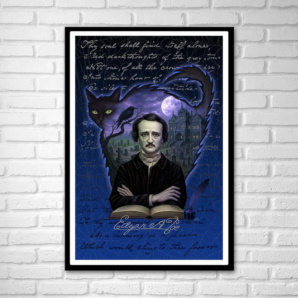 Edgar Allan Poe Black Cat Art Print – Gothic Horror Poster by Scott ...