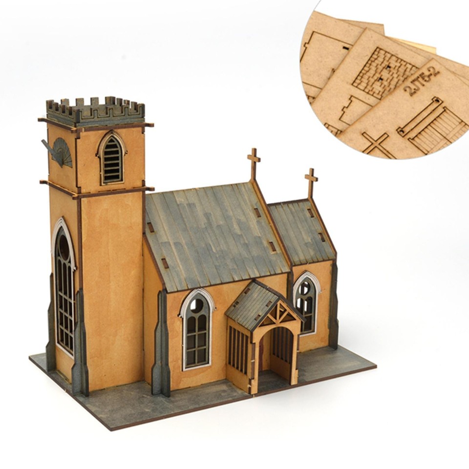 1/72 European Church Model Kit DIY Decoration Handmade Hobby Toy ...