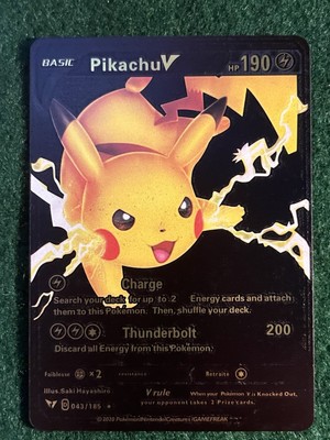 POKÉMON PIKACHU V FAN ART CARD BLACK GAMEFREAK | eBay