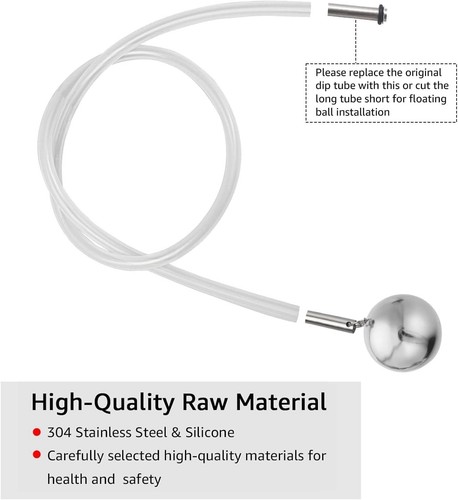 FERRODAY 304SS Floating Ball Dip Tube Beer Keg Fermenter Float Silver ...