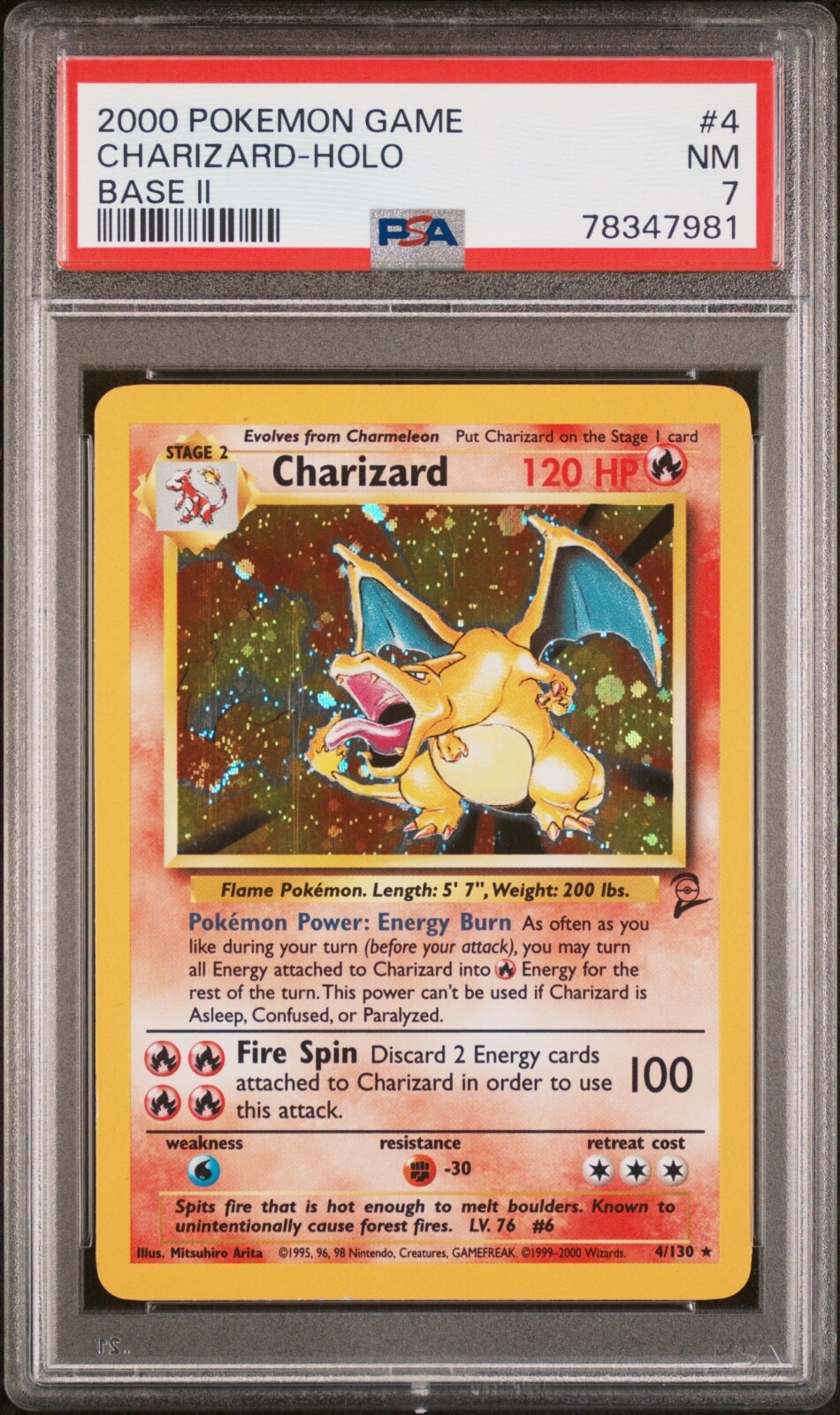 Pokemon PSA 7 - Near Mint, NM - Holo Charizard - Base Set 2 4/130 #4 | eBay