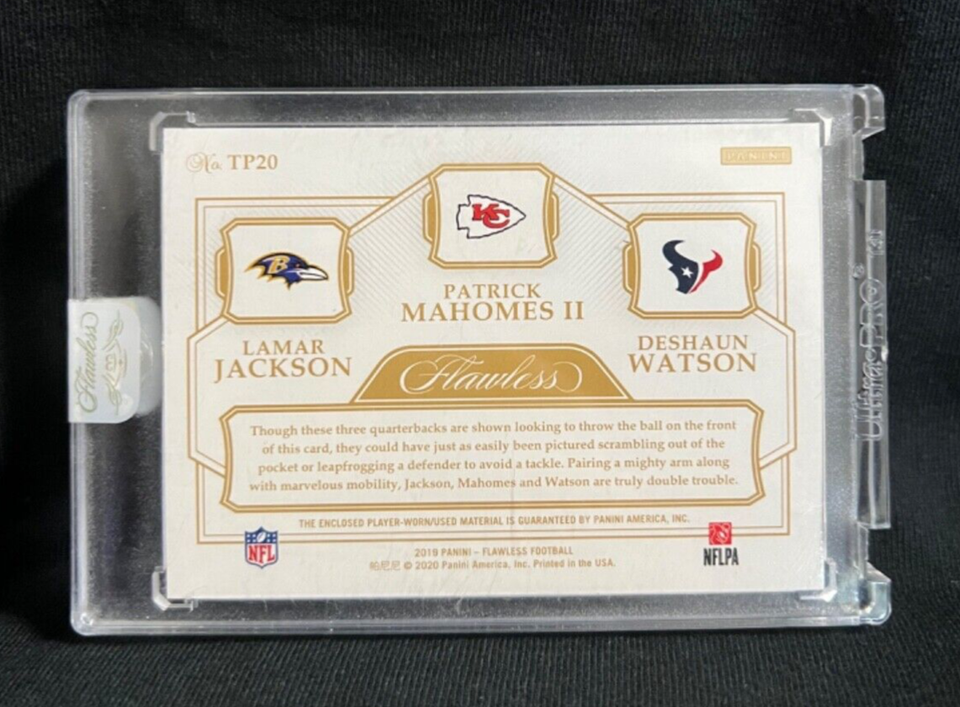 Patrick Mahomes II/Deshaun Watson/Lamar Jackson 2019 Flawless Triple ...
