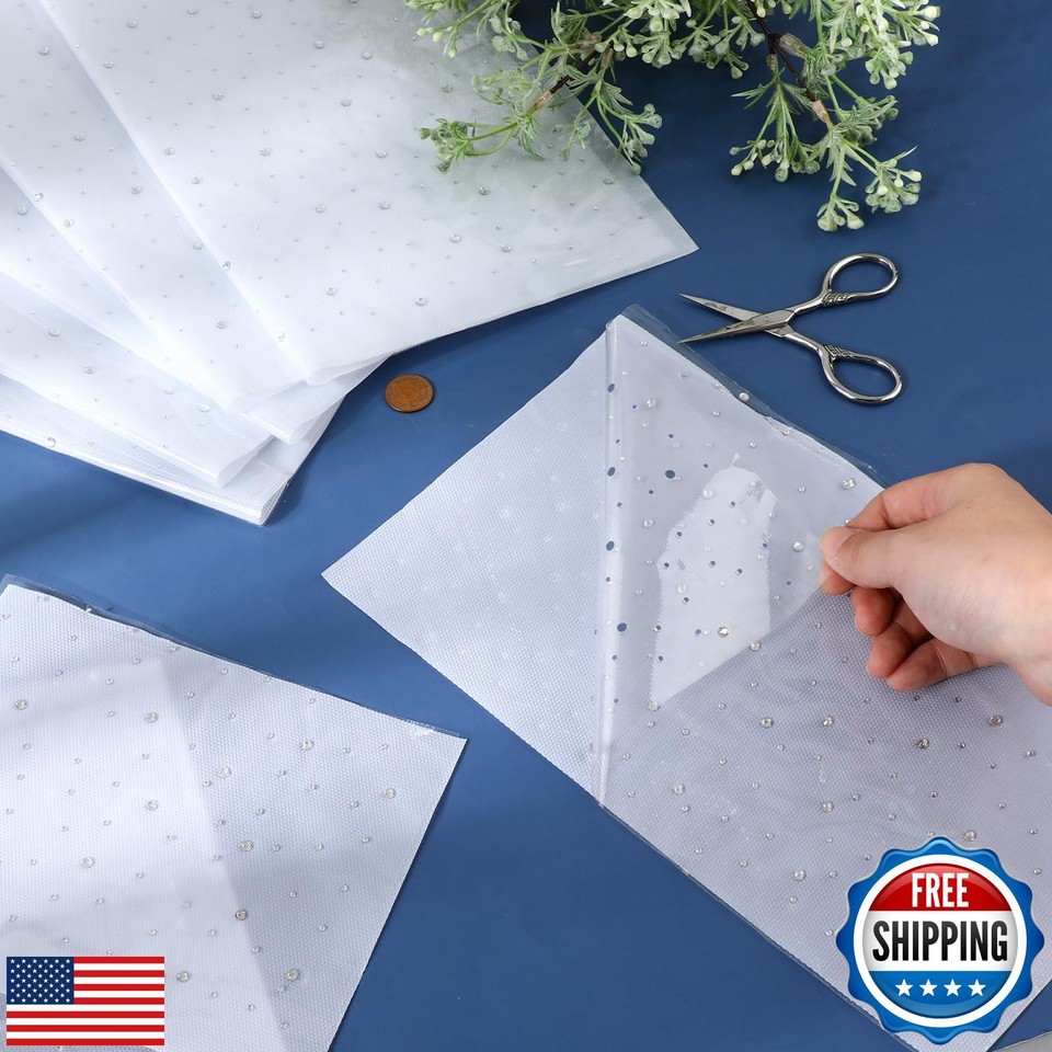 6 Sheet Iron-On Rhinestone Sheets Transfers for Clothing - Crystal ...