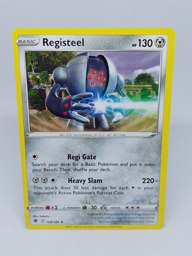 POKEMON CARD TCG REGISTEEL 108/189 NM/M ASTRAL RADIANCE SWORD & SHIELD ...