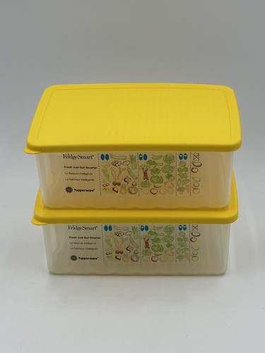 Tupperware Yellow Fridge Smart Vegetable Food Crisper Container W/Lids ...
