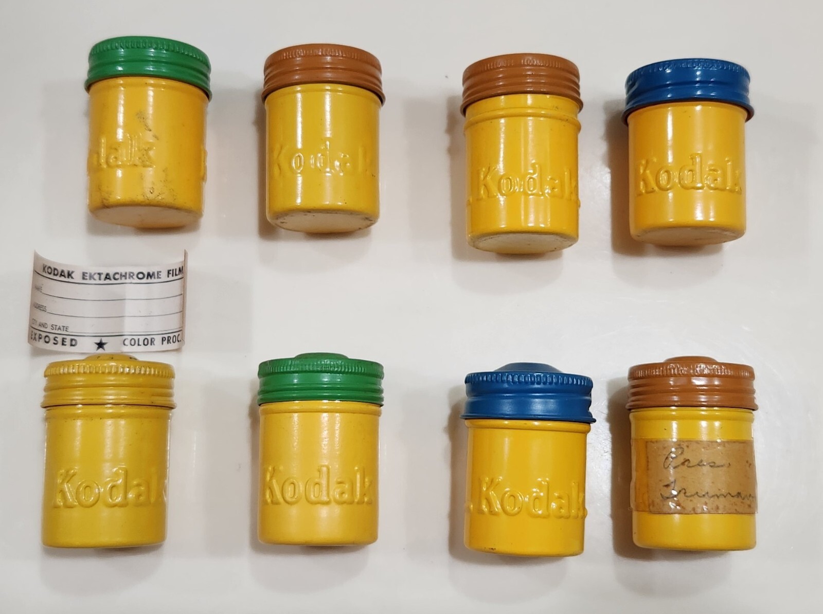 Vintage Kodak 35mm Film Roll Canisters, Embossed, Lot of 8 - Metal ...