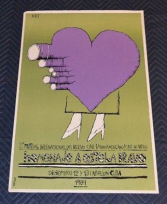 1989 Cuban movie Poster"Estela Bravo Homage"Purple Heart art.Super Rare ...