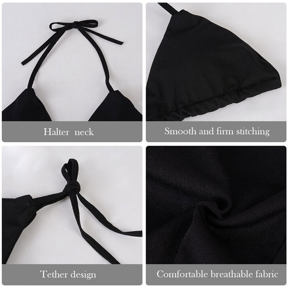 Women's Sexy Thong G-string Mini Bikini Swimwear Side Tie Underwear Bra ...