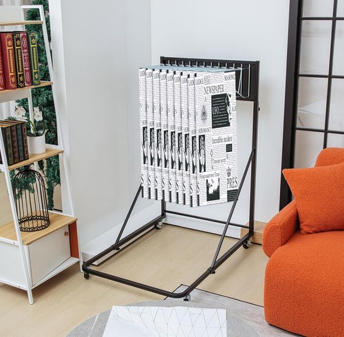 Mobile Blueprint/Poster Display Rack Heavy Duty Plan 12 Brackets-Black ...