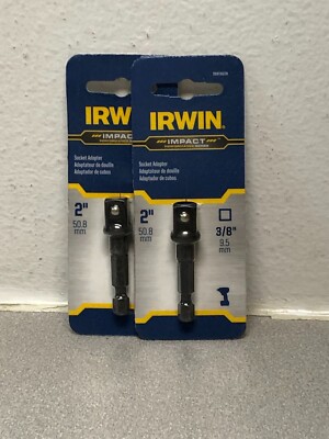 Irwin IWAF36238 2 in. L X 3/8 in. drive Ball Impact Socket Adapter 2 PK ...