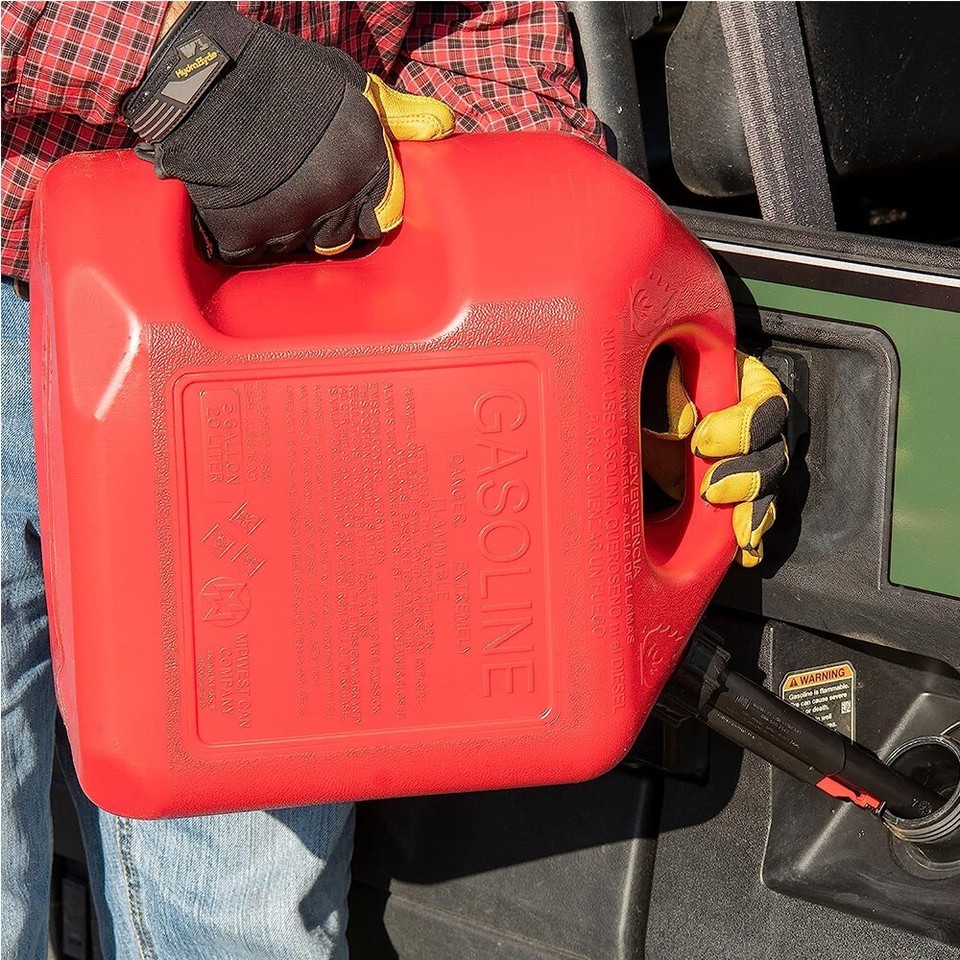 MIDWEST CAN 5610 5 GALLON RED GASOLINE CAN PORTABLE FUEL CONTAINER JUG ...