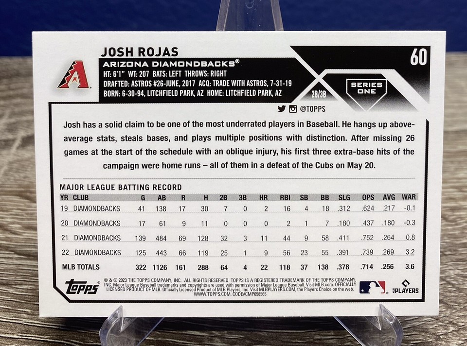 2023 Topps Series 1 Baseball Base #60 JOSH ROJAS M/NM | eBay