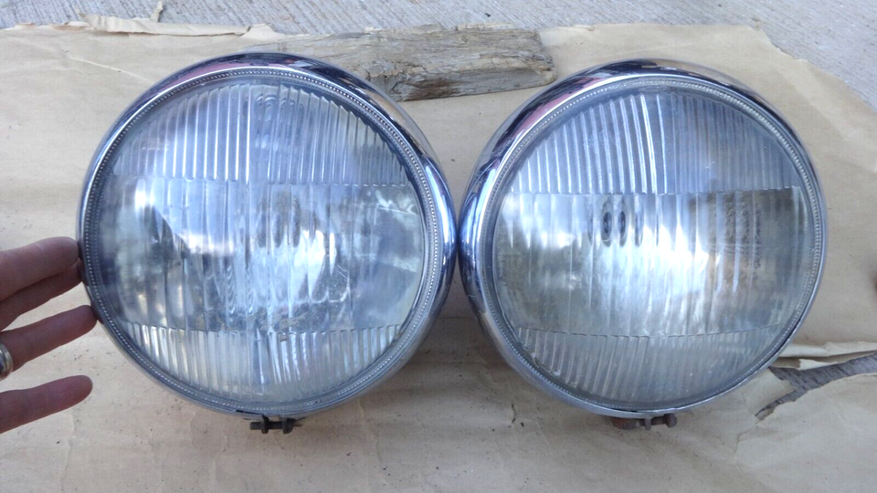 1934 Chevy Master Headlight Assemblies Original GM pair Guide Tiltray ...