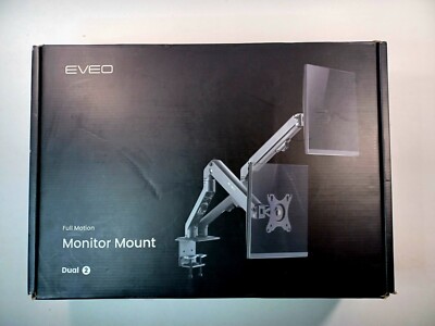 EVEO Full Motion Dual Monitor Mount for 17-27" Screen Sizes Desk Stand ...