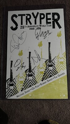 Stryper Autographed Tour poster 11x17 Signed By Original 4 | eBay