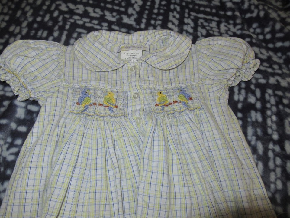 euc Secret Wishes smocked bird on a wire dress girls 2T free ship USA ...