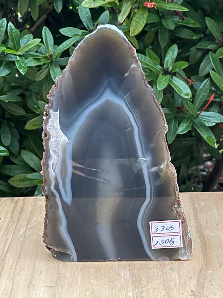 X-Large Polished Agate Geode, Agate Slice w. Cut Base or Self Standing ...