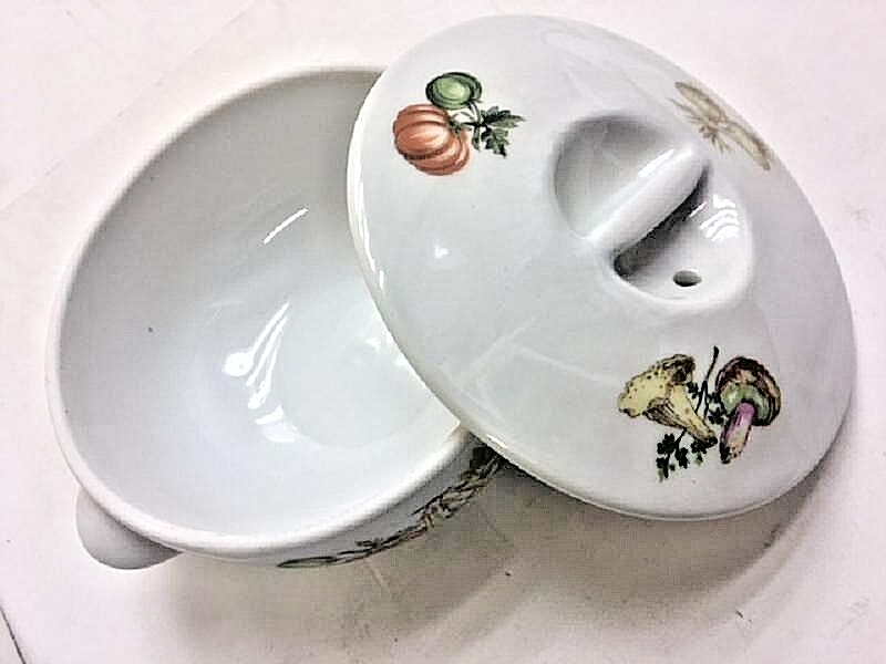 Limoges France Apilco Individual Casserole Dish with Lid Garden Veggies ...