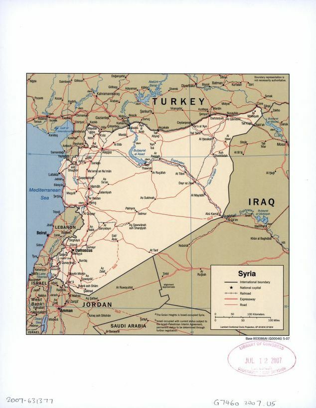 18" x 24" Map 2007 Syria | eBay UK
