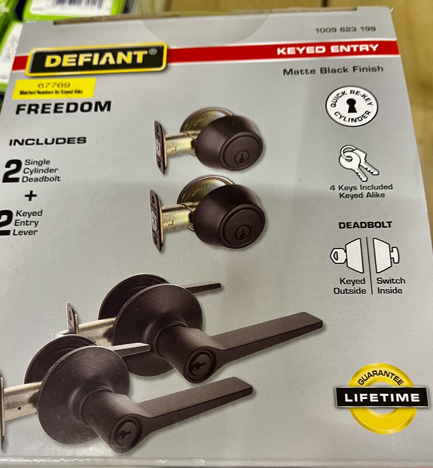 Defiant Freedom Matte Black Single Cylinder Keyed Entry Project - 2 ...