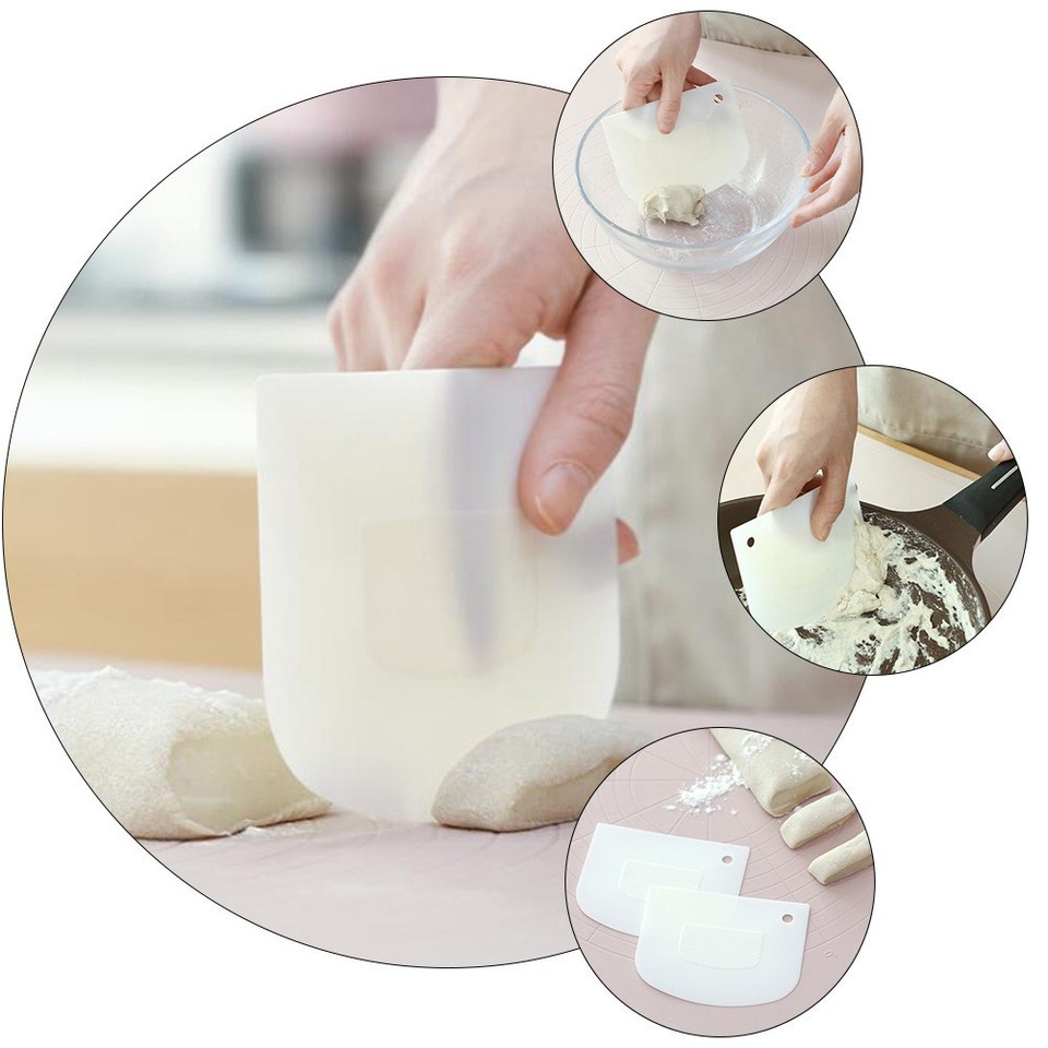 Cake Plastic Tools Pastry Dough Scoring White Spatulas for Kitchen Use ...