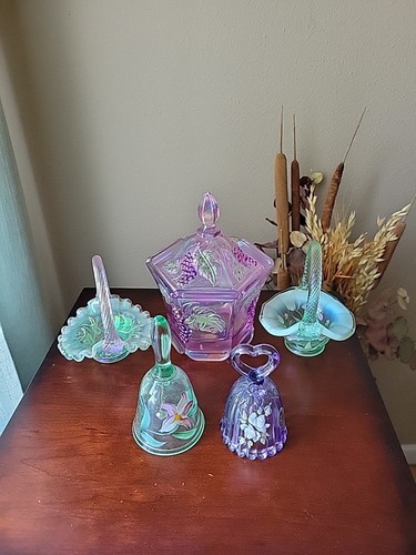Painted Fenton Glass Lot With Sticker And Signature | eBay