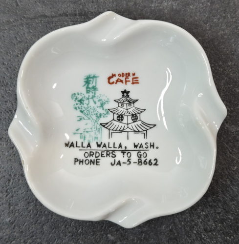 Vintage Advertisement Ashtray Modern Cafe Walla Walla WA f.s. louie ...